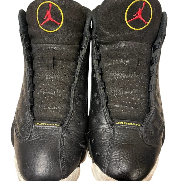 Jordan | Shoes | Jordan Black Hightop Sneakers With Textured Leather ...